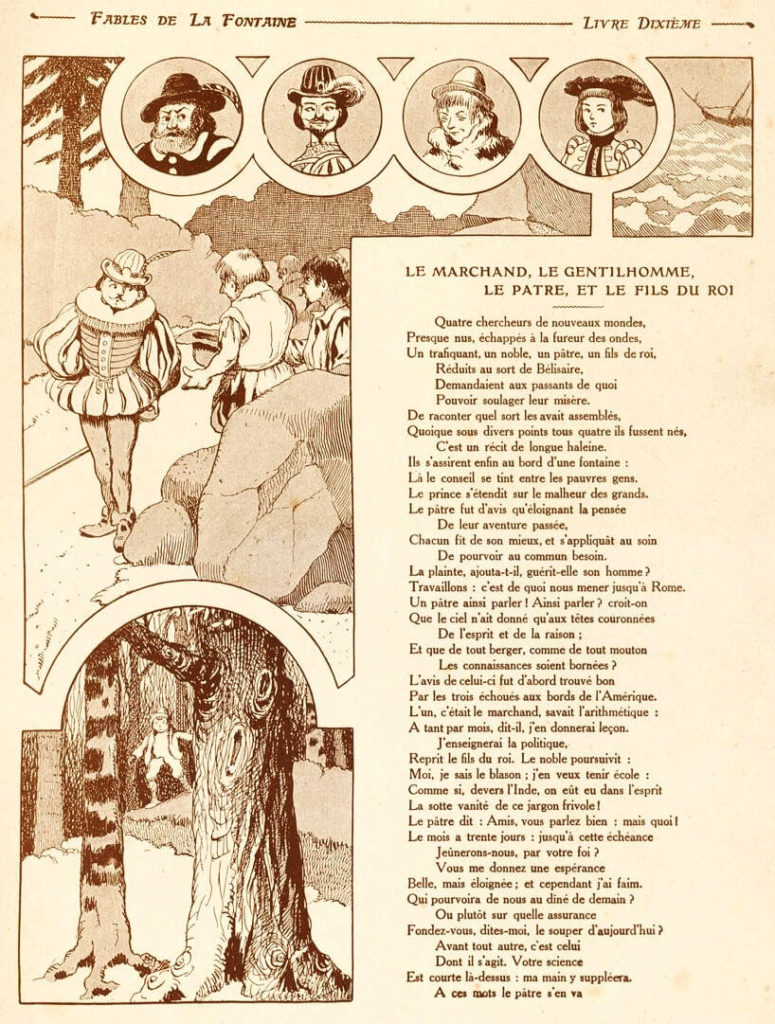 Le Marchand, Le Gentilhomme, Le Pâtre et Le Fils de Roi - Fable de Jean ...